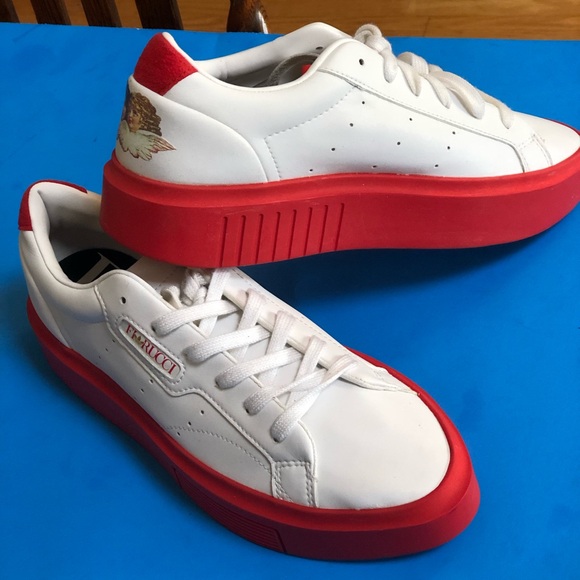 adidas | Shoes | Adidas X Fiorucci Super Sleek White And Red Sneakers ...